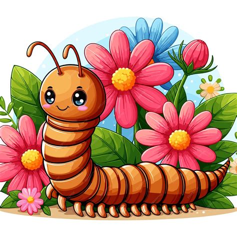 Premium Vector Cute Centipede Vector Cartoon Illustration