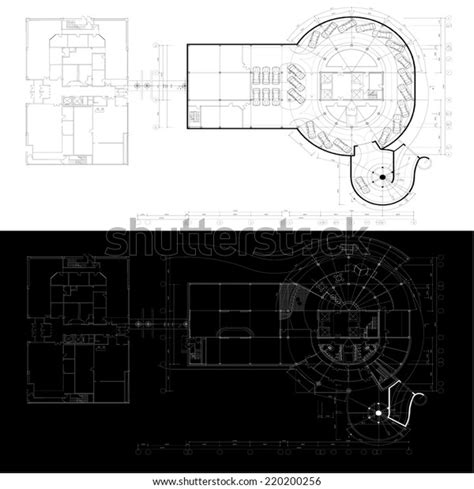 Urban Blueprint Vector Architectural Background Part Stock Vector Royalty Free 220200256