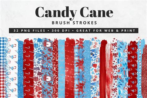 Candy Cane Brush Strokes