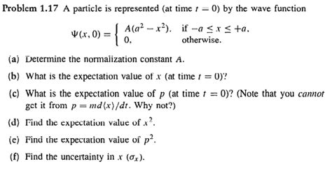 Solved Problem 1 17 A Particle Is Represented At Time T 0