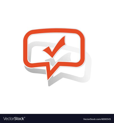 Select Message Sticker Orange Royalty Free Vector Image