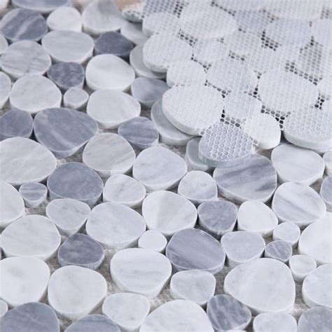 Elysium Tiles Aphrodite Mix Grey Honed 12 X 12 Marble Mosaic Tile