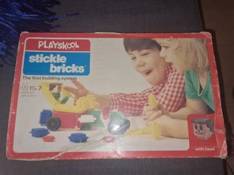 Vintage Stickle Bricks 1980s Playskool Boxed Original Complete 1976