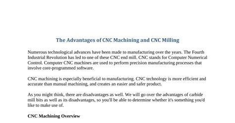 The Advantages Of Cnc Machining And Cnc Milling Pdf Docdroid