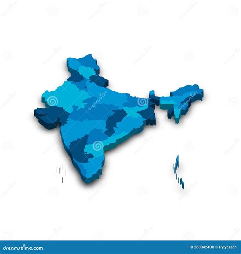 India Political Map Of Administrative Divisions Stock Vector
