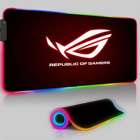 컴퓨터 책상 Rgb 마우스 패드 Asus Led 게임 매트 마우스 패드 애니메이션 고무 게임 액세서리 키보드 매트 노트북 게이머