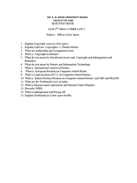 Llm Cyber Law Branch 2nd Sem Series Pdf Globalization Cybercrime