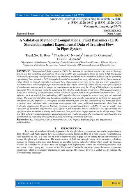Pdf A Validation Method Of Computational Fluid Dynamics Cfd