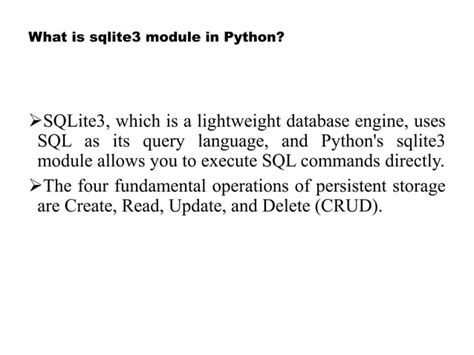Python Sqlite3pptx Databases Computer Software And Applications