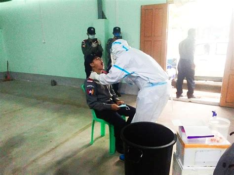 အထူးရဲသင်တန်းတက်ရောက်နေသော သင်တန်းသားများအား ကိုဗစ် ၁၉ရောဂါ ပိုး ရှိ၊မရှိ တွံတေး၌ စစ်ဆေးခြင်း