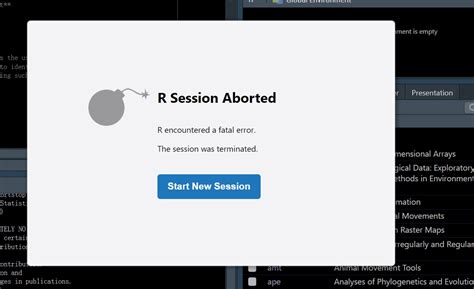 R Encounterd A Fatal Error The Session Was Terminated Issue Rstudio Rstudio GitHub