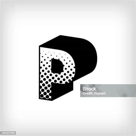 크리에이 티브 그림자 팝 아트 도트 디자인 알파벳 기호와 편지 P 0명에 대한 스톡 벡터 아트 및 기타 이미지 0명 3차원 형태 개념 Istock