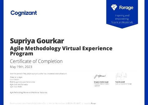 Supriya Gourkar On Linkedin Agile Virtualexperience Cognizant Forage