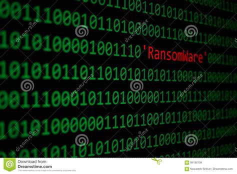 The Ransomware And Binary Code Concept Security And Malware Attack