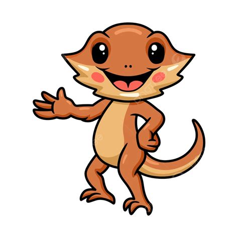 손을 흔드는 귀여운 수염 난 용 만화 삽화 밀림 프릴 Png 일러스트 및 벡터 에 대한 무료 다운로드 Pngtree