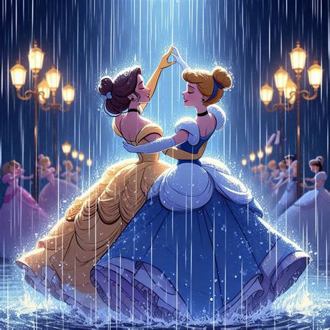 Cinderella And Belle Dancing The Night Away By Chryslerfire On Deviantart
