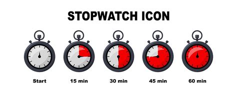 Premium Vector Timer Clock Stopwatch Icons Set Countdown Timer Symbol
