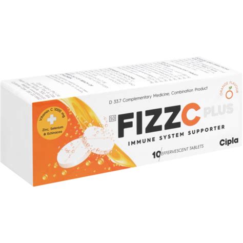 Cipla Fizz C Plus Immune System Supporter Effervescent 10 Pack Cold And Flu Medicine