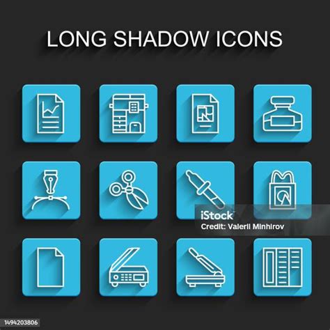 빈 문서 스캐너 그래프 차트가 있는 문서 종이 커터 브로셔 가위 쇼핑백 및 피펫 아이콘을 설정합니다 벡터 가위에 대한 스톡 벡터