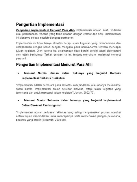 Pengertian Implementasi Pdf Karier And Perkembangan
