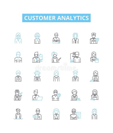 Customer Analytics Vector Line Icons Set Customer Analytics Segmentation Profiling Analysis