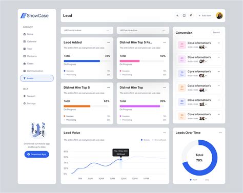saas law firm dashboard on behance