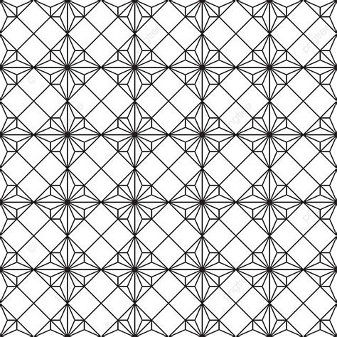 النمط الهندسي الياباني الكلاسيكي باللونين الأبيض والأسود مع تصميم سلس المتجه خلفية ديكور أسود