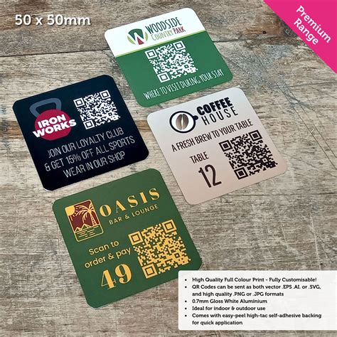Full Colour Print QR Code Table Number X Mm
