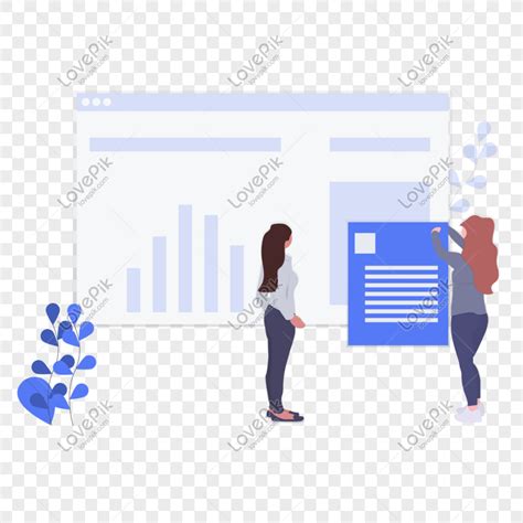 데이터 분석가 여성 임원 Png 일러스트 무료 다운로드 Lovepik