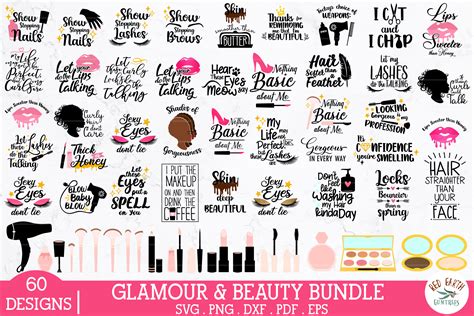 Beauty And Glamour Bundle Svg Makeup Svg Graphic By Redearth And