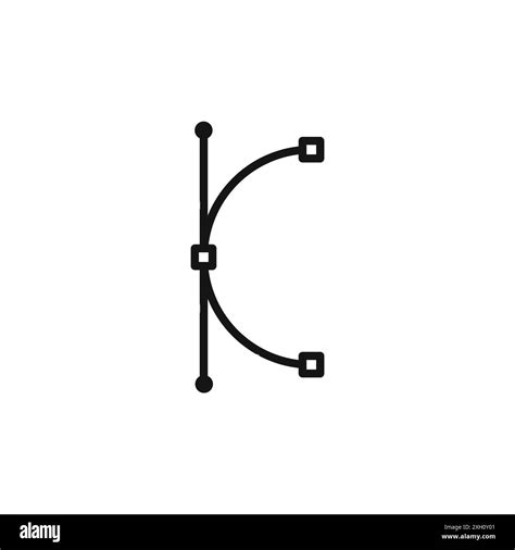 Bezier Curve Icon Logo Sign Vector Outline In Black And White Color Stock Vector Image And Art Alamy