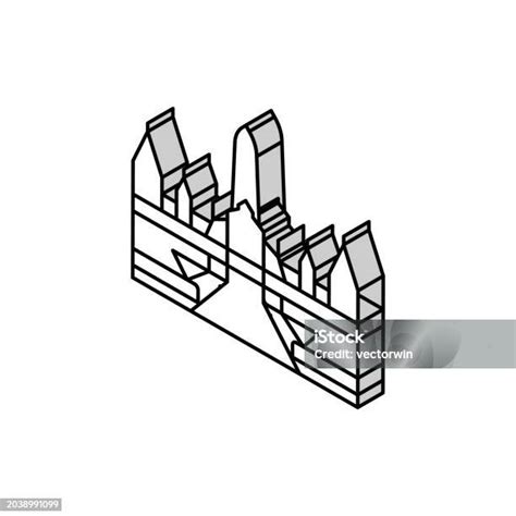 아유타야 역사적인 건물 아이소 메트릭 아이콘 벡터 일러스트 레이 션 게이샤에 대한 스톡 벡터 아트 및 기타 이미지 게이샤 등측투영법 땅 Istock