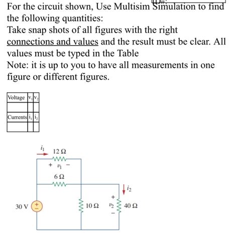 Solved For The Circuit Shown Use Multisim Simulation To Chegg