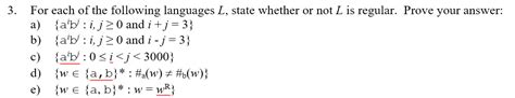 Solved For Each Of The Following Languages L State Chegg