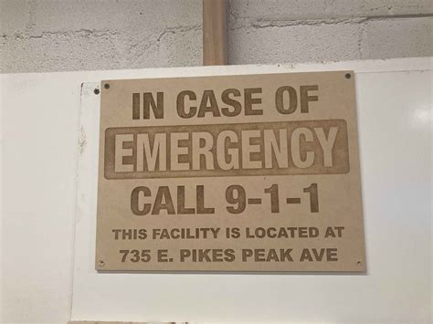 File Emergency Wooden Sign  Pikes Peak Makerspace Wiki