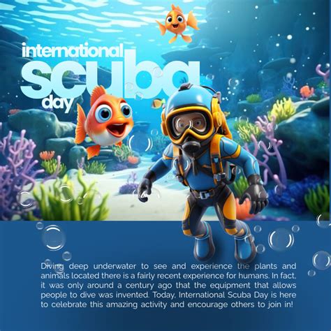 Blue 3d International Scuba Day Instagram Pos Template Postermywall