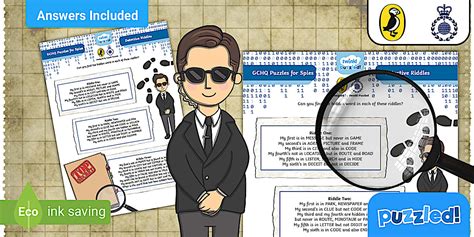 Free Gchq Puzzles For Spies Detective Riddles Twinkl Puzzled
