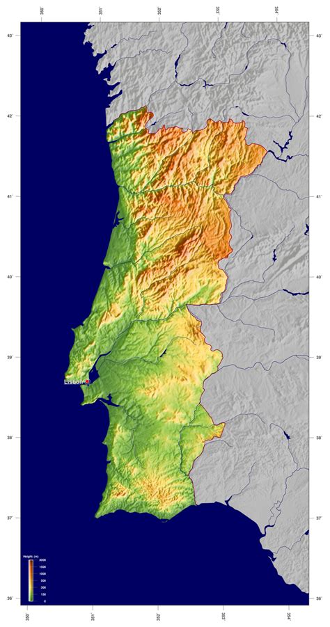 Detallado Mapa Físico De Portugal Portugal Europa Mapas Del Mundo