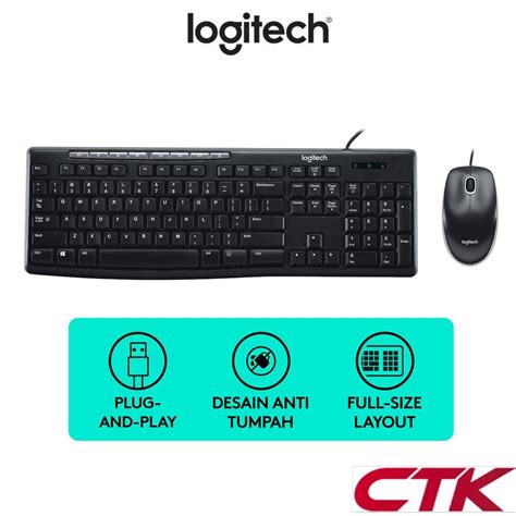 Jual Logitech Mk200 Wired Combo Mouse Keyboard 920 002693 ORIGINAL Shopee Indonesia