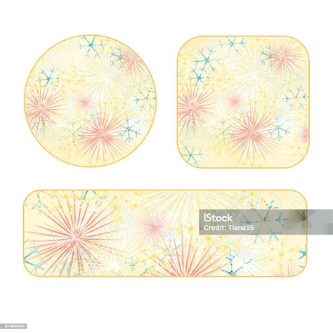 배너와 버튼 동그라미 스퀘어 새 해 불꽃놀이 배경색 빈티지 벡터 일러스트 편집 0명에 대한 스톡 벡터 아트 및 기타 이미지 0명 개체 그룹 겨울 Istock