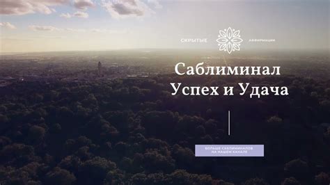 Успех и Удача САБЛИМИНАЛ Скрытые аффирмации Youtube