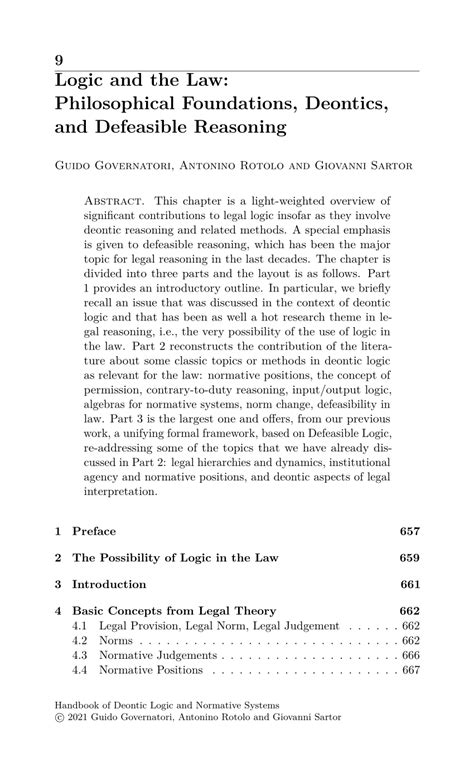 Pdf Logic And The Law Philosophical Foundations Deontics And