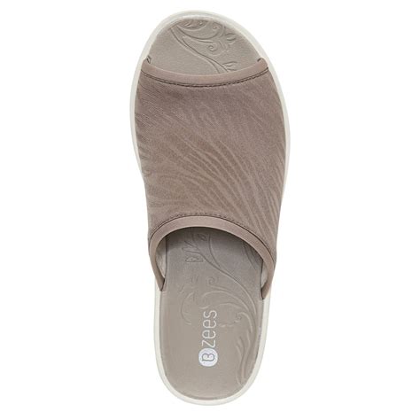 Bzees Deluxe Peep Toe Wedge Sandal Taupe Zebra Print Fabric Flw0rtro