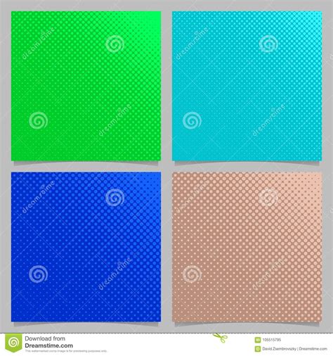 Colored Geometrical Abstract Halftone Dot Pattern Background Set