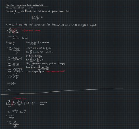 Limit Comparison Test Notes Calculus Ii The Limit Comparison Test