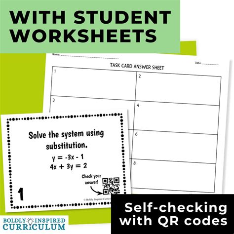 Solving Systems Of Equations Task Cards Graphing Substitution