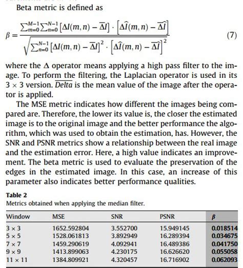 Image Processing How To Calcuate The Beta Metrics Signal Processing Stack Exchange