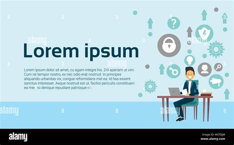 Man Programmer Web Developer Working At Laptop Computer Over Abstract