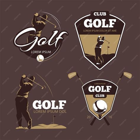 골프 컨트리 클럽 벡터 로고 템플릿 공 레이블 아이콘 게임 일러스트와 함께 스포츠 무료 벡터