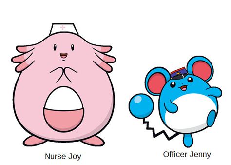 Nurse Joy And Officer Jenny Pokemon Style By Jurassicdinodrew On